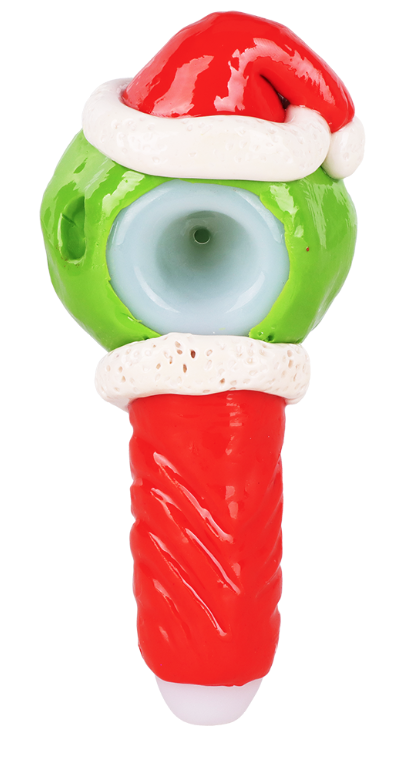 Grinch Enamel Resin Sculpted Glass Spoon Pipe – HG
