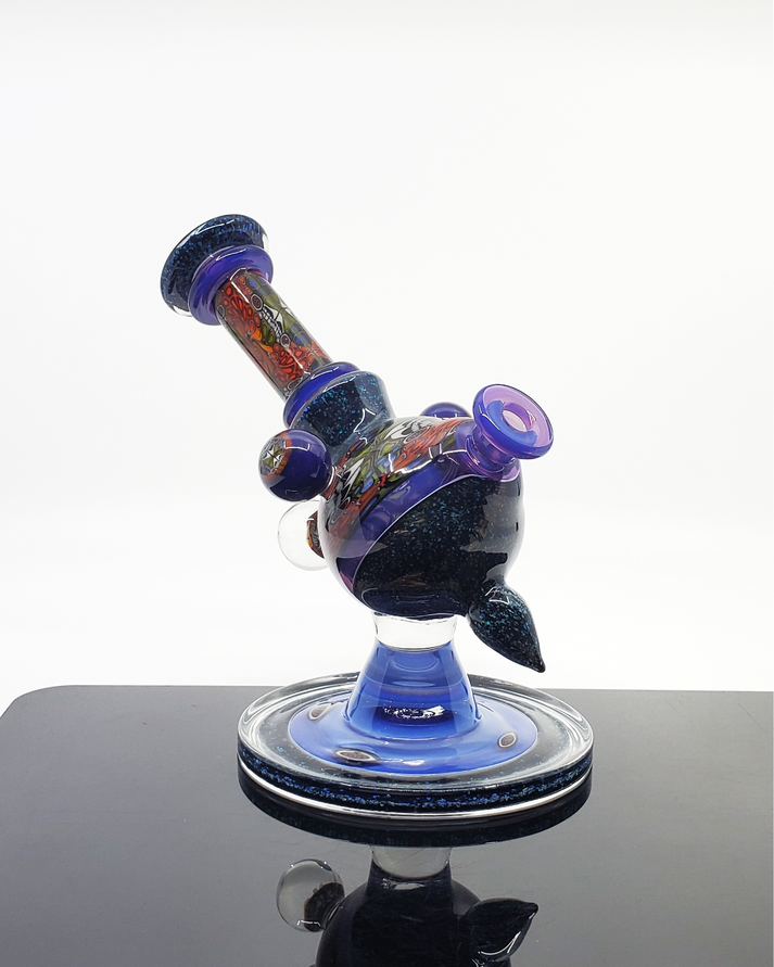 Cajun Glass Chip Stack Heliosphere – Artisanal 14mm Dab Rig with Layer – HG