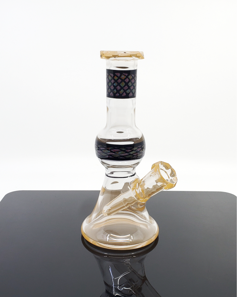 Shipley Glass Peach Faceted Jammer – Handcrafted 10mm Peach Dab Rig – HG