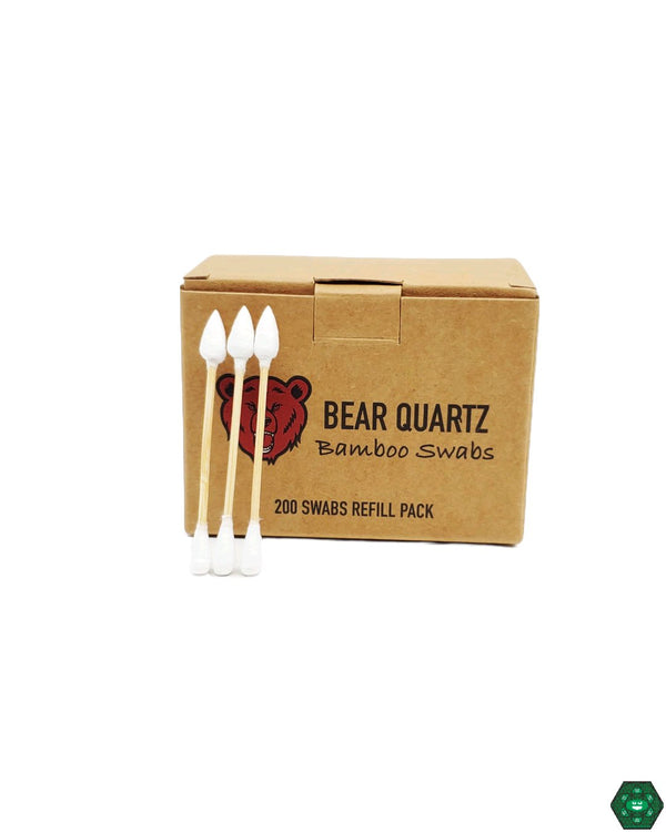 Bear Quartz Bamboo Swabs 200ct – Eco-Friendly Cotton Swabs for Dab Rig – HG