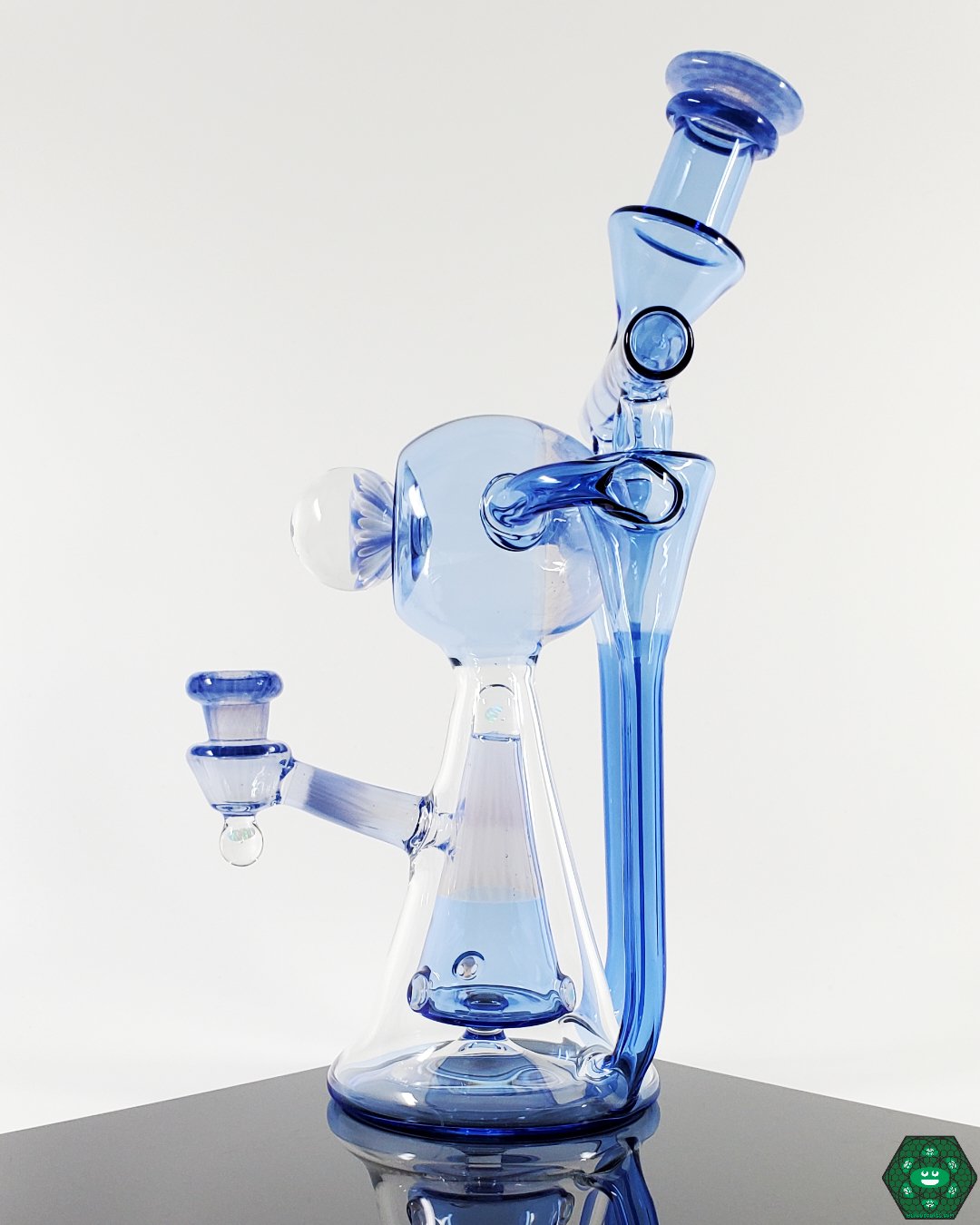 OM Glass Co Double Funnel KR – Dual Funnel Recycler with Unique Flow – HG