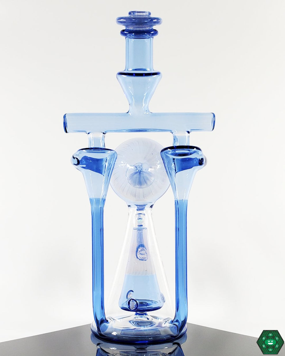 OM Glass Co Double Funnel KR – Dual Funnel Recycler with Unique Flow – HG